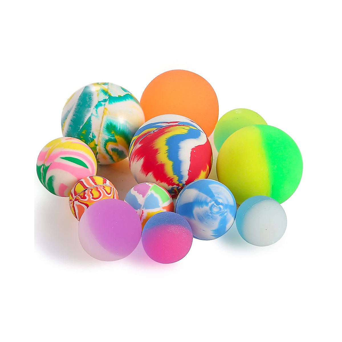 Pllieay 12PCS Bouncy Balls 3 Sizes Mixed Color, Bouncing Balls and Bouncy Balls for Kids Birthday Goodie Bag fillers