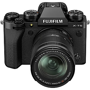 FUJIFILM X-T5 Mirrorless Camera with 18-55mm Lens (Black) Bundle with Extra Battery & Charger Kit, Tripod, Backpack, & More (14 Items) | USA Authorised with Fujifilm Warranty | Fuji xt5