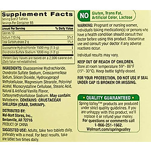 Spring Valley - Glucosamine Chondroitin, Triple Strength, 170 Tablets