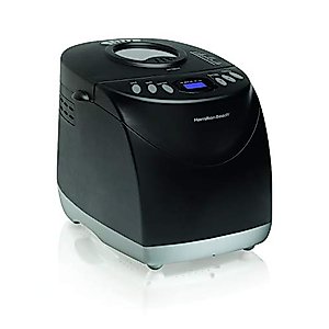 Hamilton Beach (29882C) HomeBaker 2 Lb. Bread Maker Machine with 12 Program Cycles, Non-Stick Dishwasher-Safe Pan and 2 Kneading Paddles, Black (Renewed)