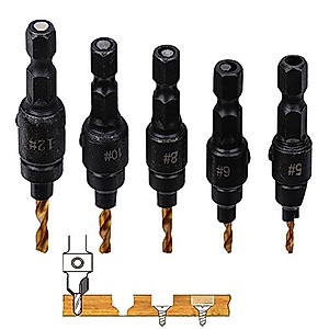 Eagles 4PCS Self centering Hinge Drill Bits for Door Cabinet + 5PCS HSS Woodworking Countersink Drill Bit Set with Free Wrench for Pilot Holes