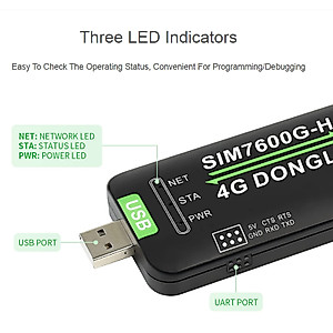 4G LTE USB WiFi Modem, LTE/4G 150 Mbps USB Mobile Module with SIM Card Slot, High Speed Portable Travel Hotspot Mini Router Supports USB, UART for PC, Industrial Computer