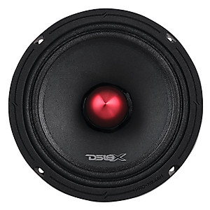 DS18 PRO-X6.4BM Loudspeaker - Pair of 6.5", Midrange, Red Aluminum Bullet, 500W Max, 250W RMS, 4 Ohms - Premium Quality Audio Door Speakers for Car or Truck Stereo Sound System (2 Speaker)