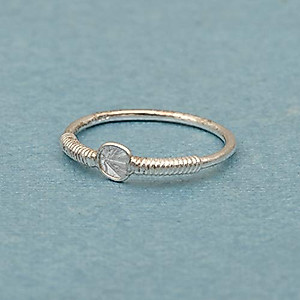 0.20 CTW Natural Diamond Polki Tiny Stackable Ring, Handmade Ring, 925 Sterling Silver (5.5)