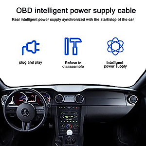 XMSJSIY OBD to USB Power Cable Adapter 16Pin OBD2 Male to 5V 2A USB Female Connector 12V 24V 36V to 5V 2A with Switch Button for Dash Camera Phone Car GPS DVR-0.5M/1.6FT