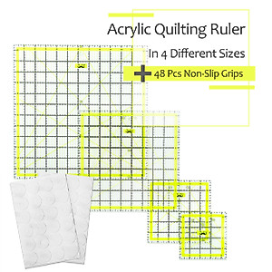 Mr. Pen- Quilting Ruler Set, 4 Pcs, Sizes (4.5"X4.5")-(6"X6)-(9.5"X9.5")-(12.5"X12.5"), Quilting Squares, Quilt Ruler, Rulers for Quilting and Sewing, Clear Quilting Ruler, Quilt Rulers, Acrylic Ruler
