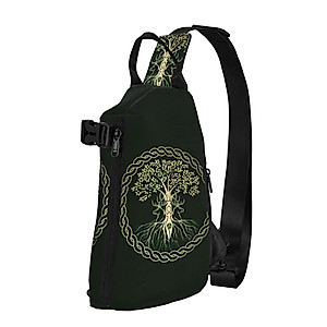 Ykklima Norse Viking Goddess Wiccan Wicca Pagan Sling Backpack Rope Crossbody Shoulder Bag for Men Women Travel Hiking Outdoor Daypack