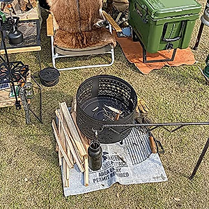 solotour Portable Camping Fire Pit with Grill,Wood Burning Outdoor Bonfire Fireplace |13.7x13.9 Inch with Carrying Bag