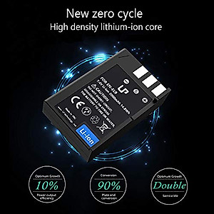 EN-EL9 EN EL9a Battery, LP Rechargeable Li-Ion Battery, Compatible with Nikon D40, D40X, D60, D3000, D5000 Cameras, Nikon MH-23 Charger