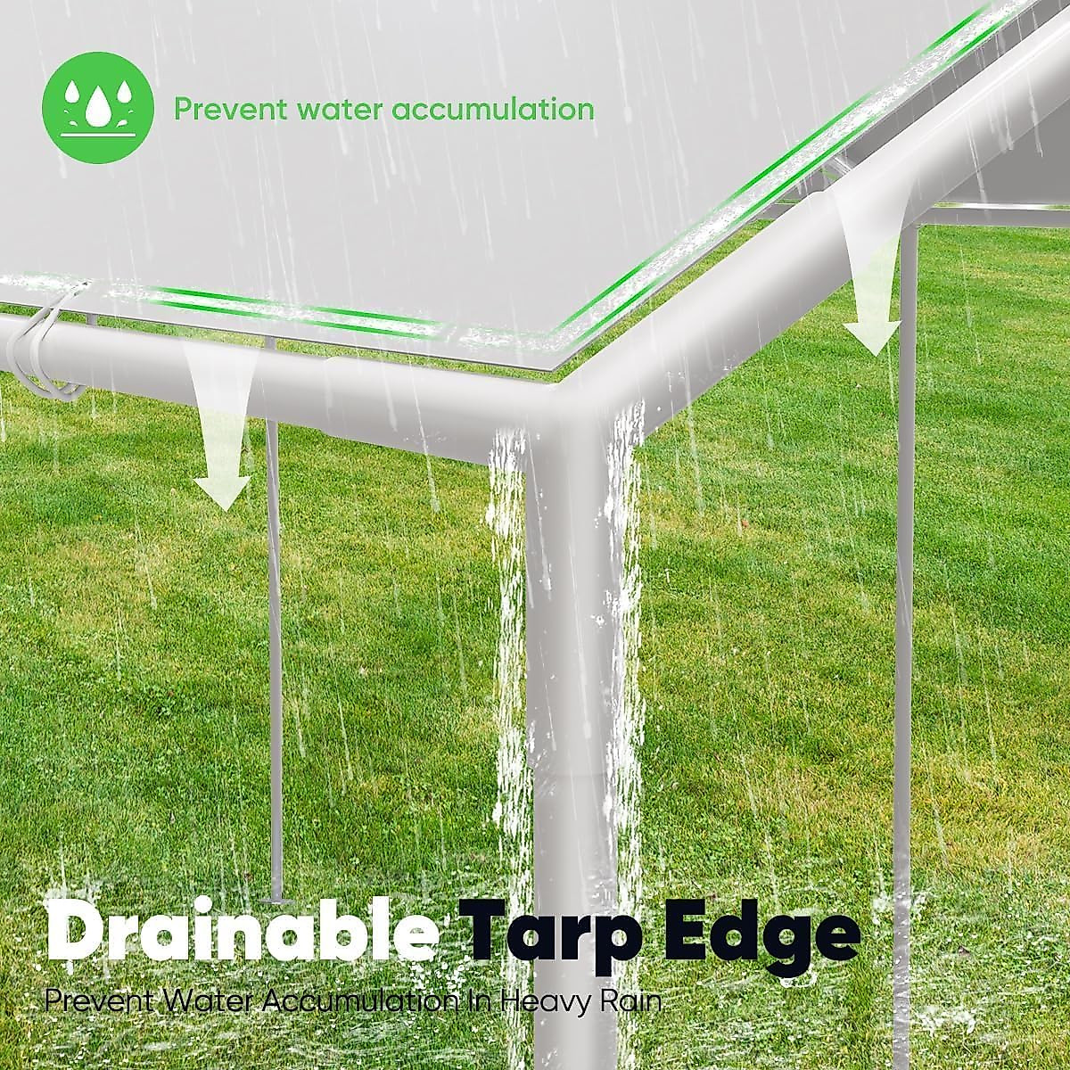 Quictent 10x20 ft Heavy Duty Carport Car Canopy Garage Outdoor Boat Shelter Party Tent-White