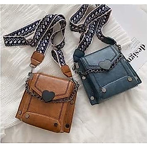 Crossbody Purse for Women, Casual Leather Bag, Women's Shoulder Handbags, Adjustable Strap (Caramel- Light Brown)