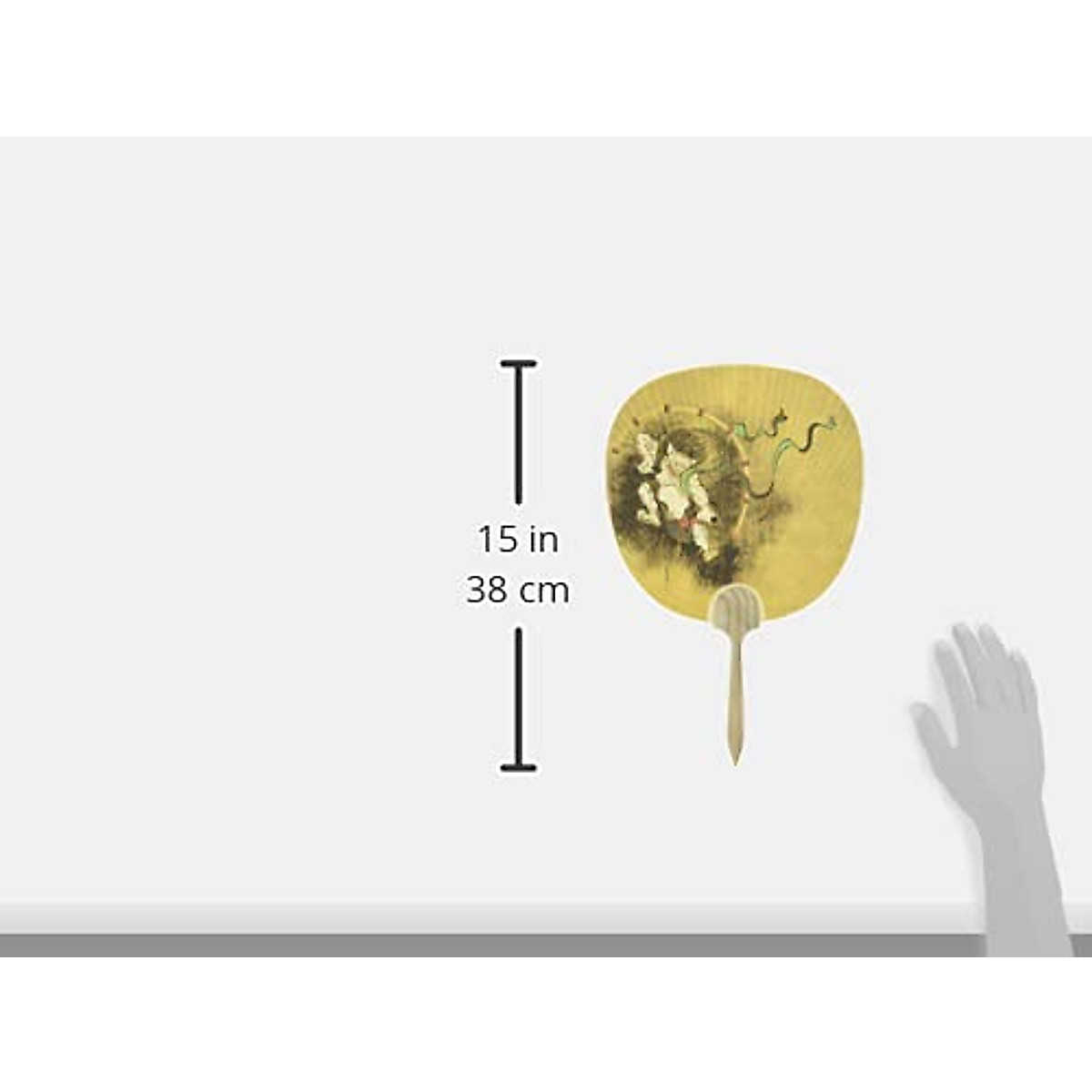 Shiomi Fan 2223 Fan Fujin Thunder God (Thunder God), 9.4 x 14.6 inches (24 x 37 cm)