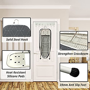 Fayaww Table Top Ironing Board,12x32in Small Ironing Board,with Foldable Legs,Heat Reflective Ironing Cover and Extra Thick Felt Padding,Dark Grey