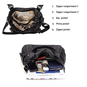 Handbag Hobo Women Shoulder Bag/Handbag Roomy Multiple Pockets Fashion PU Tote, Black