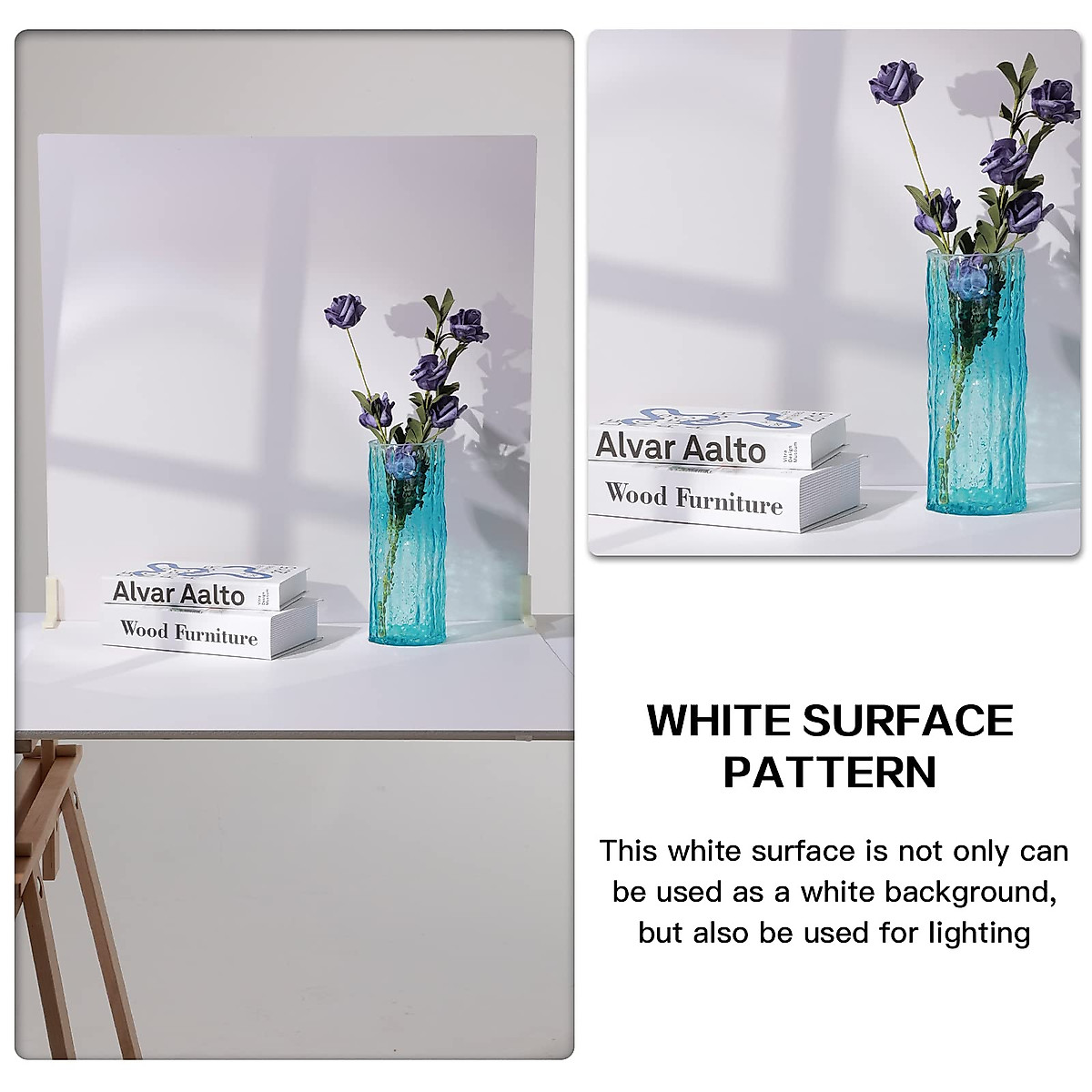 Food Photography Backdrops Paper, 6PCS Double Side Wood Marble Texture Photo Backdrop Paper, 22x35 inch Waterproof Backdrop for Small Product Jewelry Cosmetics Makeup Table Top Shooting Prop