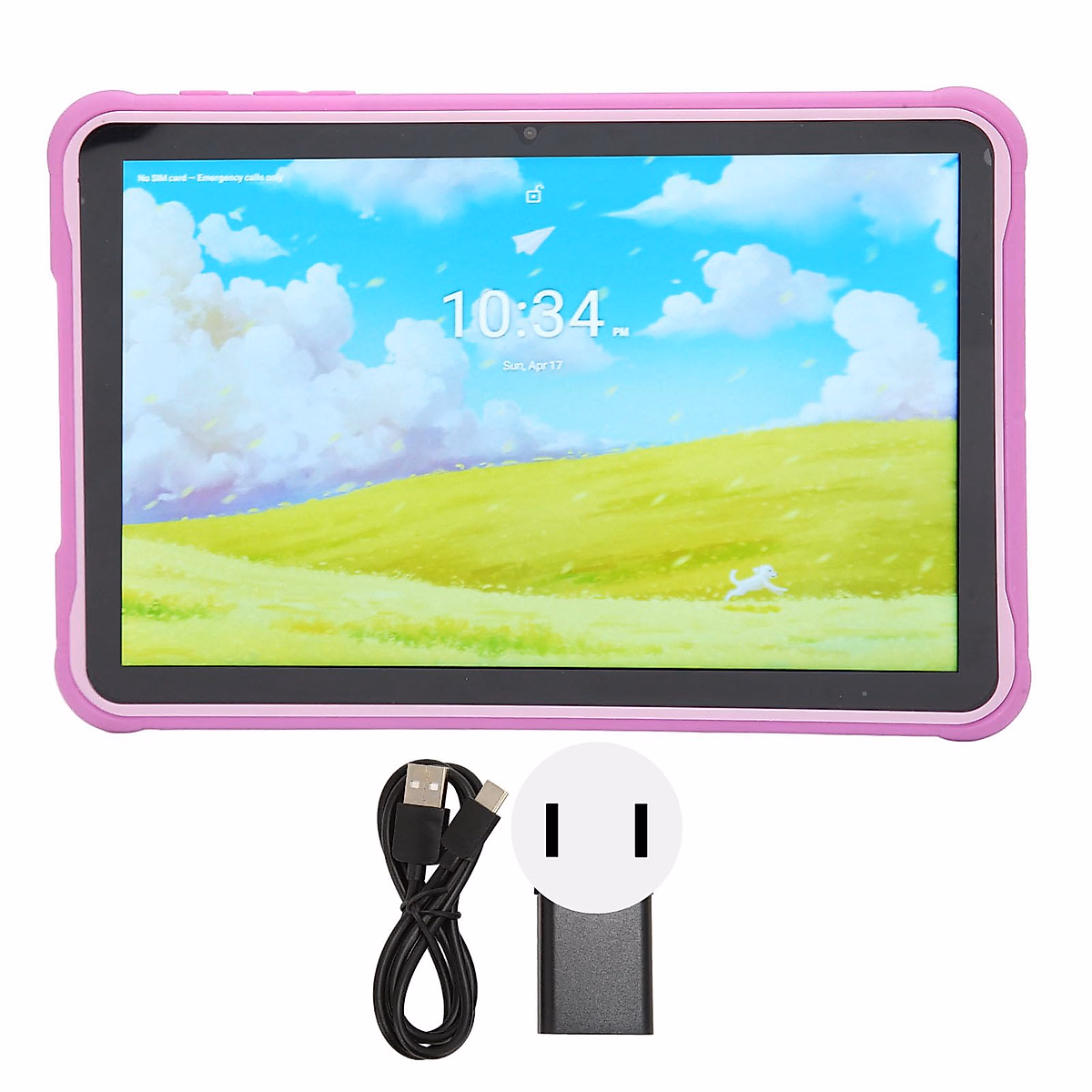 10 Inch Kids Tablet for Android 10, 2GB RAM 32GB ROM, Quad Core HD IPS Screen, Dual Cameras,with Tablet Case, for Learning, Watching and Playing Games (US Plug)