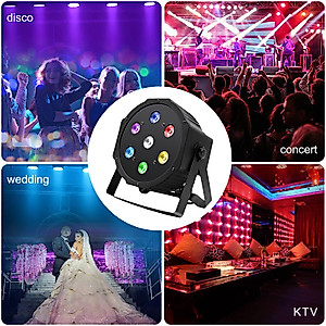 7x10W Par DJ LED Par Light Remote & DMX Controlled Sound Activated Auto Play Uplights for Wedding Birthday Christmas Holiday Music Show Dance Party Stage