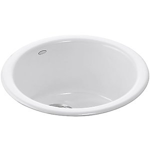KOHLER K-6565-0 Porto Fino Self-Rimming Undercounter Entertainment Sink, White