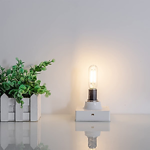 Sunaiony E12 Candelabra Bulb 25W T6 LED Bulb Dimmable 3000K Soft White, 2W Vintage LED Filament Edison Candle Bulb for Chandelier Ceiling Light, 12 Pack