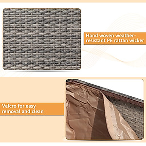 JOIVI Outdoor Storage Box, Waterproof Deck Box for Patio Furniture, Wicker Storage Bin for Cushions, Pillows, Organization, Indoor/Outdoor/Garden/Backyard/Home/Pool, Tools, Toys, 88 Gallon, Gray