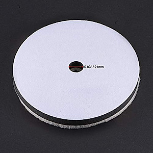 uxcell 7" Wool Felt Sponge Polishing Pad Hook and Loop Buffing Wheel with Hole Fine Polishing for Orbital Polisher Buffer