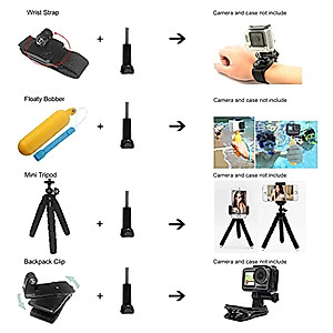 Action Camera Accessories Kit for GoPro Hero 10 9 8 Max 7 6 5 4 3 GoPro Session 5 Fusion Silver Black Insta360 SJCAM SJ4000 Xiaomi Yi 4K APEMAN DBPOWER Campark OSMO EK5000 EK7000