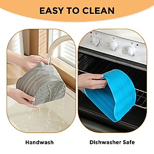 Slow Cooker Divider Liner Fit 6 QT Crockpot, 2 in 1 Reusable & Leakproof Silicone Crockpot Divider Slow Cooker Divider with 2pcs Anti-Hot Glove