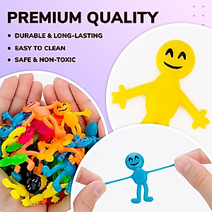 Bulk Toys - 2.5 Inch Stretchy Emoji Toys - Figurines for Kids - 100 Pcs Small Figurines for Party Favors - Fillers Goodie Bag Supplies - Pinata Stuffers - Bulk Gifts for Kids - Vending Machine Toy