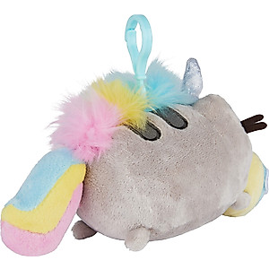 GUND Pusheenicorn Donut Log Backpack Clip Plush Stuffed Animal Cat Unicorn, 5"
