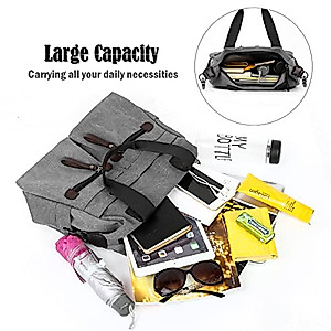 Eshow Women Canvas Shoulder Handbags, Satchel Handbags Cross-Body Bag Messenger Tote Bag for Women