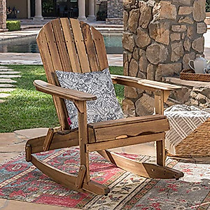 Christopher Knight Home Malibu Outdoor Acacia Wood Adirondack Rocking Chair, Natural Stained