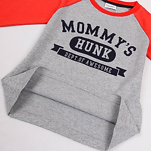 Coralup Toddler Boys Girls Unisex Cotton 2PCS Clothing Playwear Set(3-4Y,Mommy's Hunk)