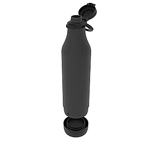 Ello Riley 18oz Vacuum Insulated Stainless Steel Water Bottle with Flip Lid, Black, 18 oz.