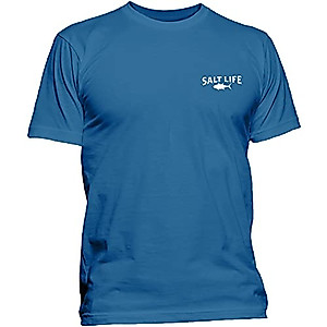 Salt Life Atlas Badge Short Sleeve Classic Fit Shirt, Atlantic Blue, Medium
