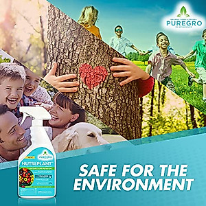 PureGro Nutri Plant - Plant Food with Micro Nutrients - Indoor Plant Fertilizer & Outdoor Plant Fertilizer - Suitable for All Vegetables, Plants & Gardens - Plant Food Fertilizer (24 oz Spray Bottle)