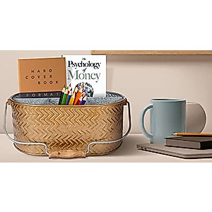 Galvanized Bucket,Galvanized Utensil Holder,Utensil Caddy,Silverware Caddy,Metal Caddy,Outdoor Utensil Caddy,Tin Utensil Holder,Utensil Caddy for Parties,Picnic Caddy,Farmhouse Utensil -White Natural