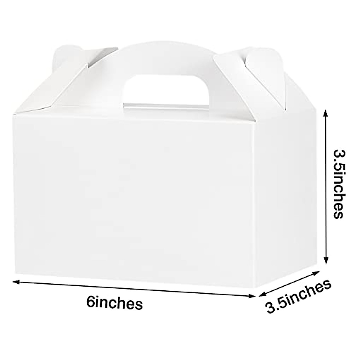 Moretoes 70 Pack White Treat Boxes Gable Boxes Party Favor Boxes Paper Gift Boxes for Birthday Party Shower 6 x 3.5 x 3.5 Inches