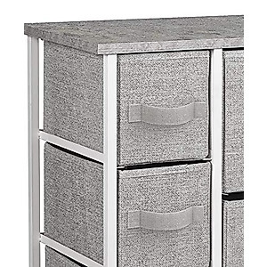 Sorbus Dresser with Drawers - Furniture Storage Tower Unit for Bedroom, Hallway, Closet, Office Organization - Steel Frame, Wood Top, Easy Pull Fabric Bins (Gray)