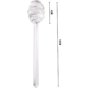 Transparent 6" Glass Honey Dipper Sticks Stirring Sticks Server Honey Spoon Dipper Stirrer Honey Wand for Honey Pot Jar Containers Honey Dispense Drizzle, Clear Asparagus Servers Flatware