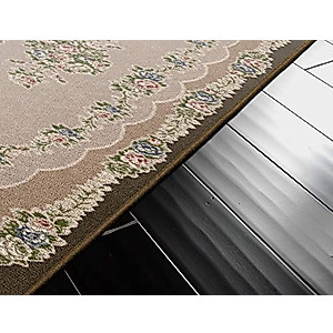 Brumlow MILLS Rosewood Traditional Floral Home Décor Area Rug for Living Room, Kitchen, Dining, Bedroom or Doorway Runner Rug, 22" x 60", Brown