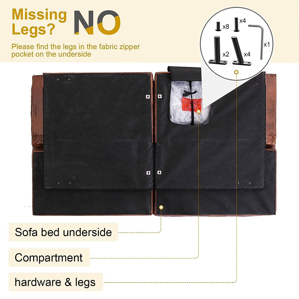 MUUEGM Futon Sofa Bed,Convertible Sofa Bed,Modern Futon Couch,Love Seat Sleeper Daybed with Adjustable Armrests,Memory Foam Futon Sets for Living Room,Offices,Dorm,Studio,Small Space/Brown