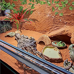 Woiworco Bearded Dragon Tank Accessories, 22 Packs Reptile Habitat Accessories Kit, Lizard Hammock Climbing Jungle Vines, Artificial Leaves, Coconut Hut, and Shells Leopard Gecko Tank Accessories