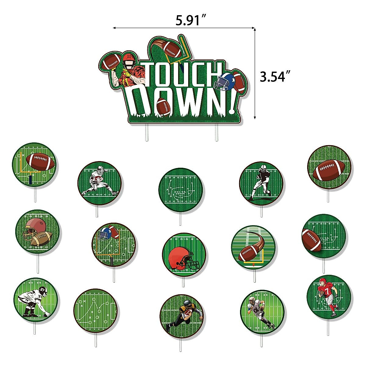 39 Pcs Football Birthday Party Decorations Pack, Super Bowl Party Supplies, Set Include Football Birthday Banner, Football Balloons, Cake Toppers, and More for Football Sports Party