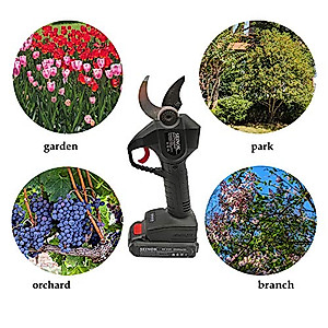 Electric Pruning Shears Battery Powered Cordless Pruner,2pcs 2Ah Lithium Battery,6-8 Working Hours,1.2 inch(32mm) Cutting Diameter