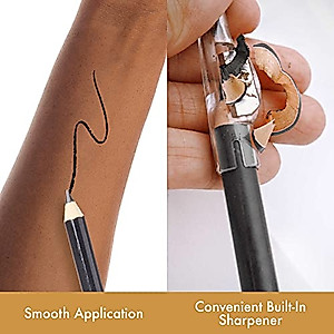 Kiss Red 3PCS Barber Pencil with Built-in Sharpener - Edge Hairline Razor Trace and Beard Guide Outliner Pencils (Black)