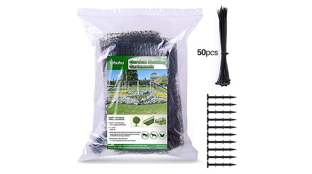 Ohuhu 6.8x100 FT Heavy Duty Bird Netting for Garden Pest Protection