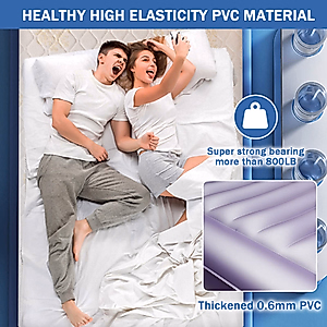 Waterbed Free Flow Full Wave Mattress - Softside Water Bed Mattress Heater Thermostat Waterbed Set Easy to Use Suitable for Home (California King, 50% Medium Wave)