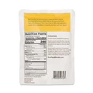 Real Food Blends Chicken, Carrots & Brown Rice - Pureed Food Meal for Feeding Tubes, 9.4 oz Pouch (Pack of 12 Pouches)