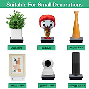 Juexica Small Acrylic Floating Shelves for Wall Adhesive Wall Mounted Shelves for Bathroom, Bedroom, Living Room, Office (Black,20 Pcs)