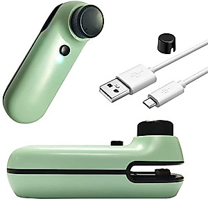 Buddeez Mini Sealer and Cutter, Upgraded 2-in-1 Hand-Held Tthermal Vacuum Sealer, USB Rechargeable, Portable Sealer Kitchen Gadget (Green)